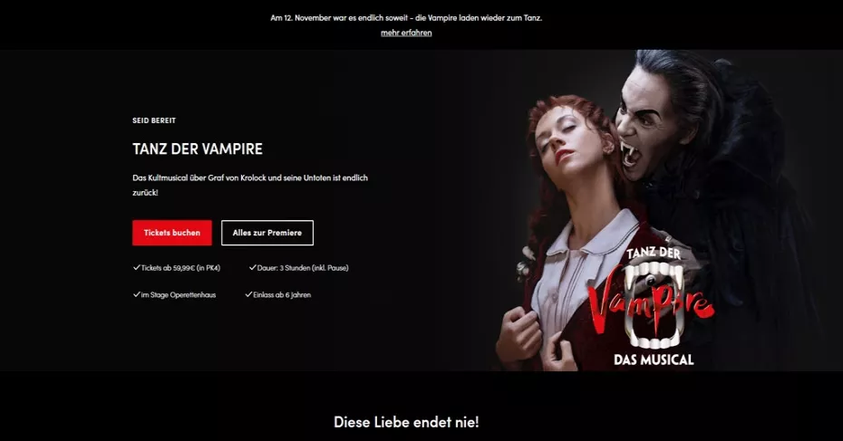 Tanz der Vampire - das Musical in Hamburg – Tickets & Infos